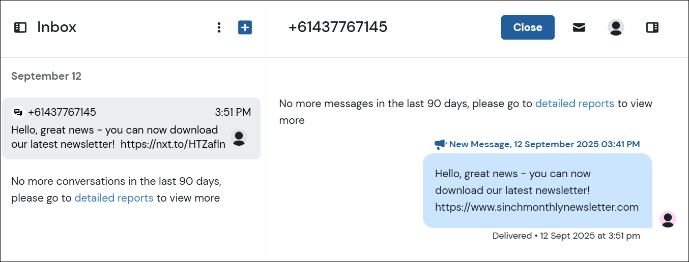 New Inbox – TPG Telecom Messaging Hub