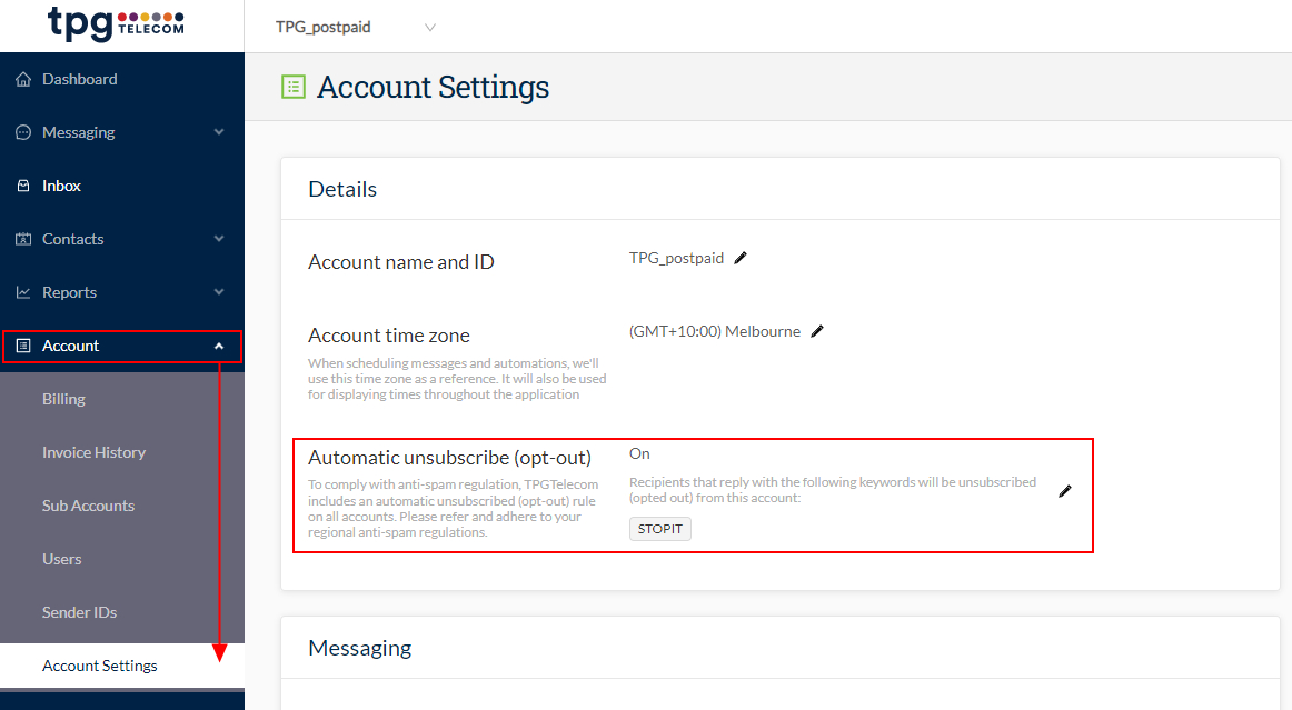 Opt-Outs – TPG Telecom Messaging Hub
