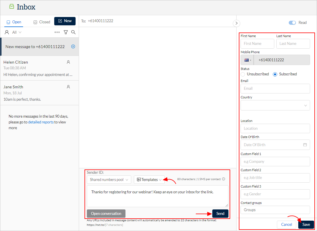 Sending Messages – TPG Telecom Messaging Hub