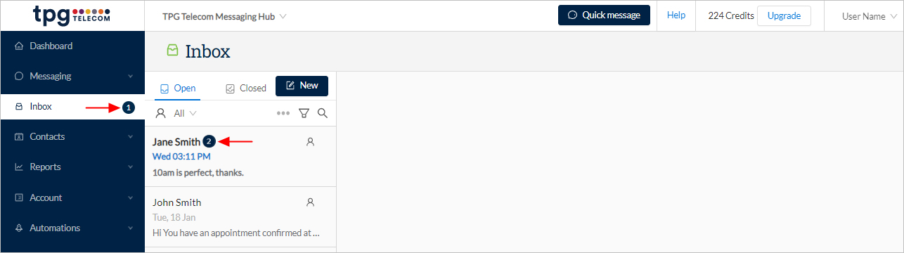 Inbox – TPG Telecom Messaging Hub