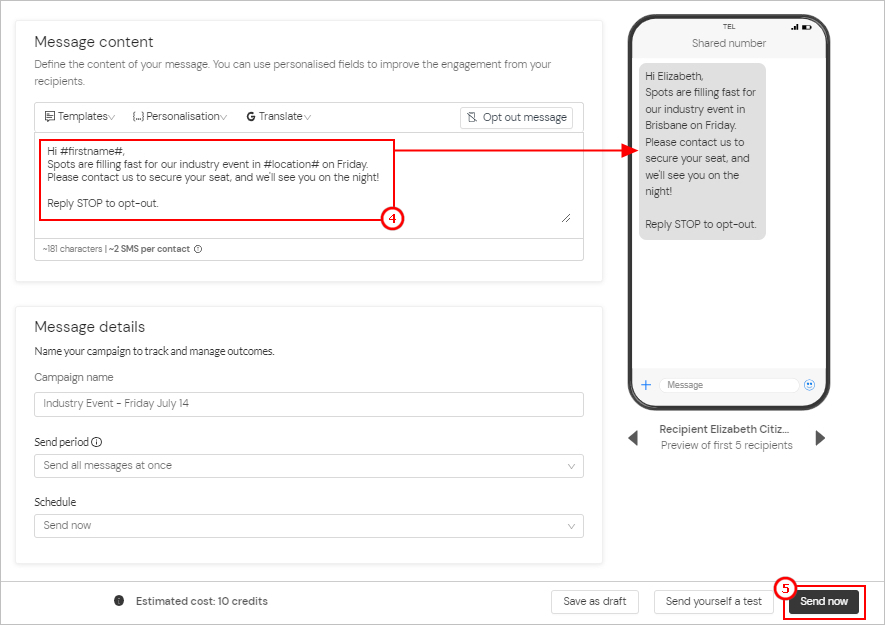 Basic Message Sending – TPG Telecom Messaging Hub