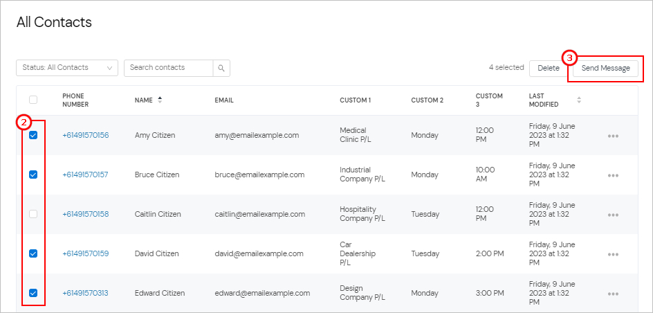 Sending Messages from your Contact Lists (All Contacts & Contact Groups ...